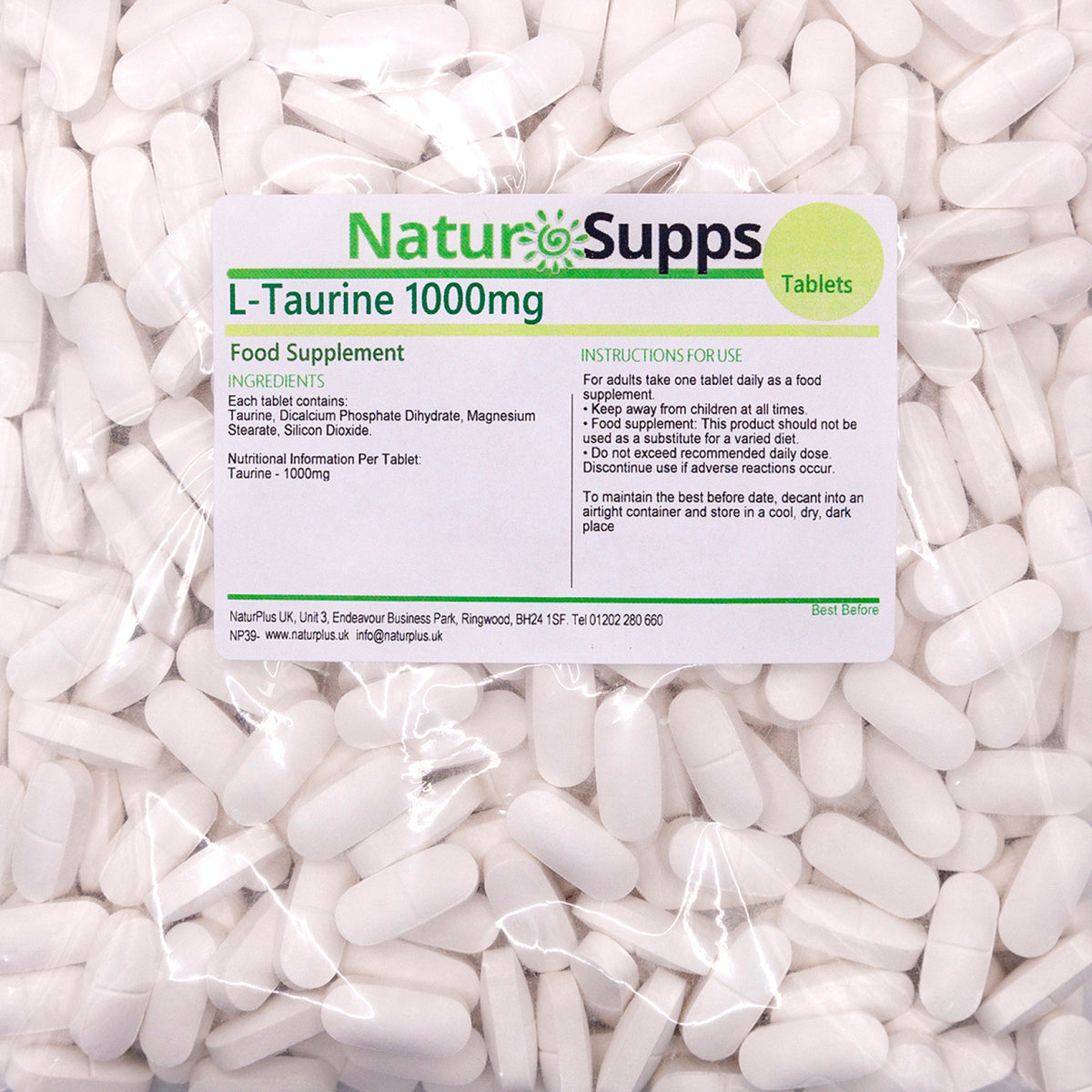 Taurine Tablets High Strength Amino Acid Taurine Supplement 1000mg ...